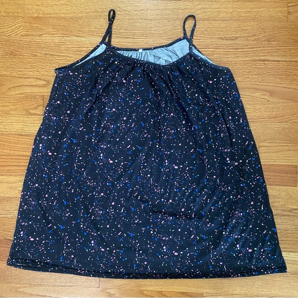 unbranded | Tops | Unbranded Tank Top Womens 2x Black Paint Splatter ...